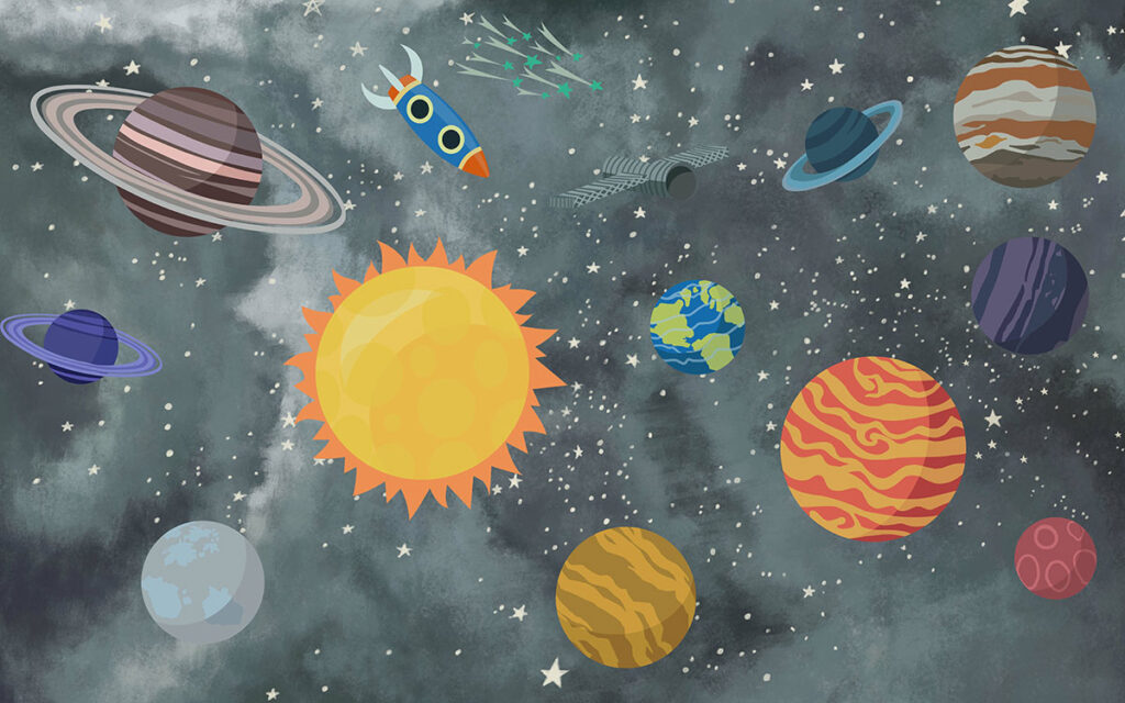 Planet Kids Wallpaper for Walls - Magic Decor