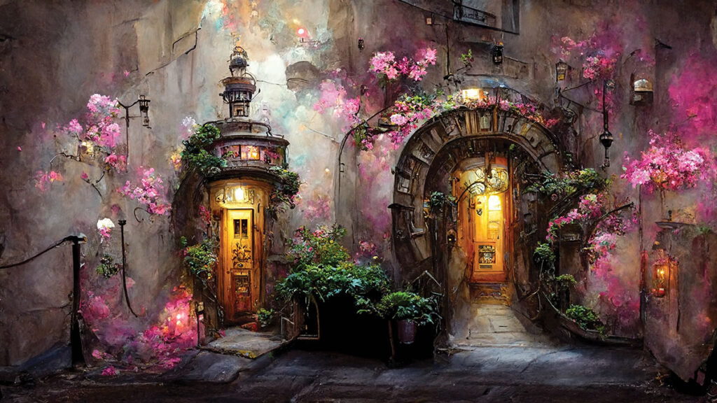 A building with a door and windows - Magicdecor®