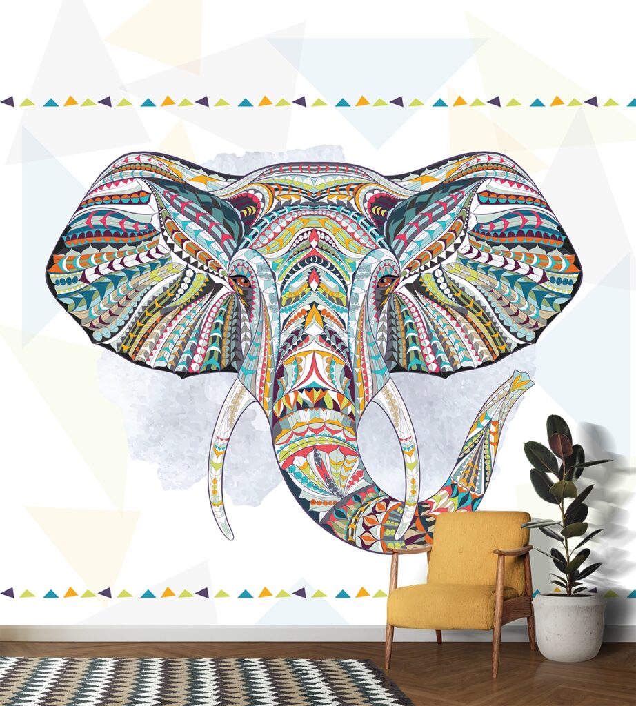 An elephant with colorful patterns - Magicdecor®