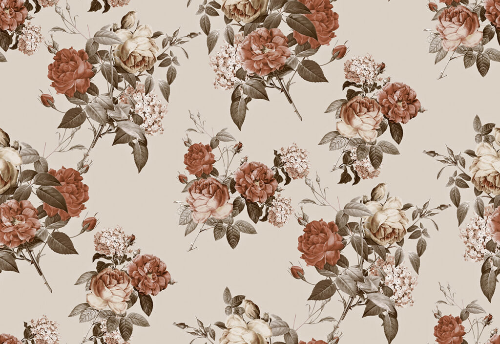A pattern of flowers on a wall - Magicdecor®