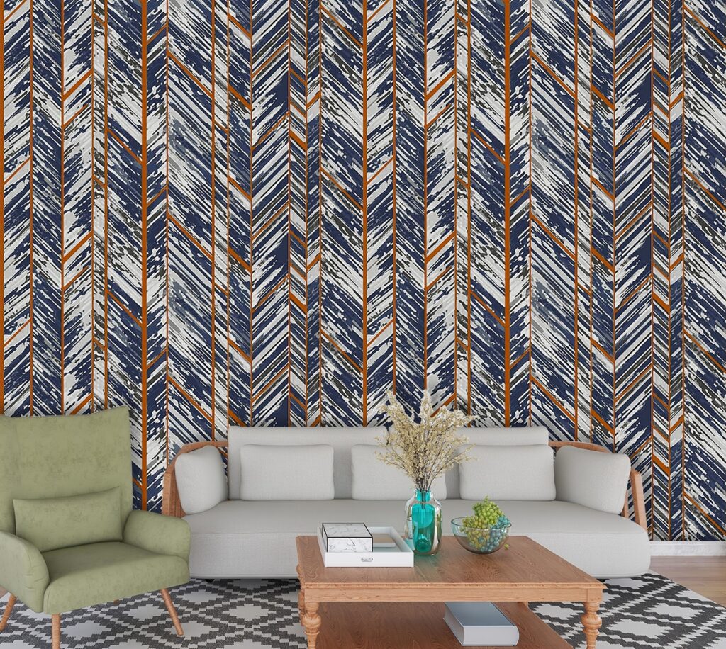 A blue and white striped pattern - Magicdecor®