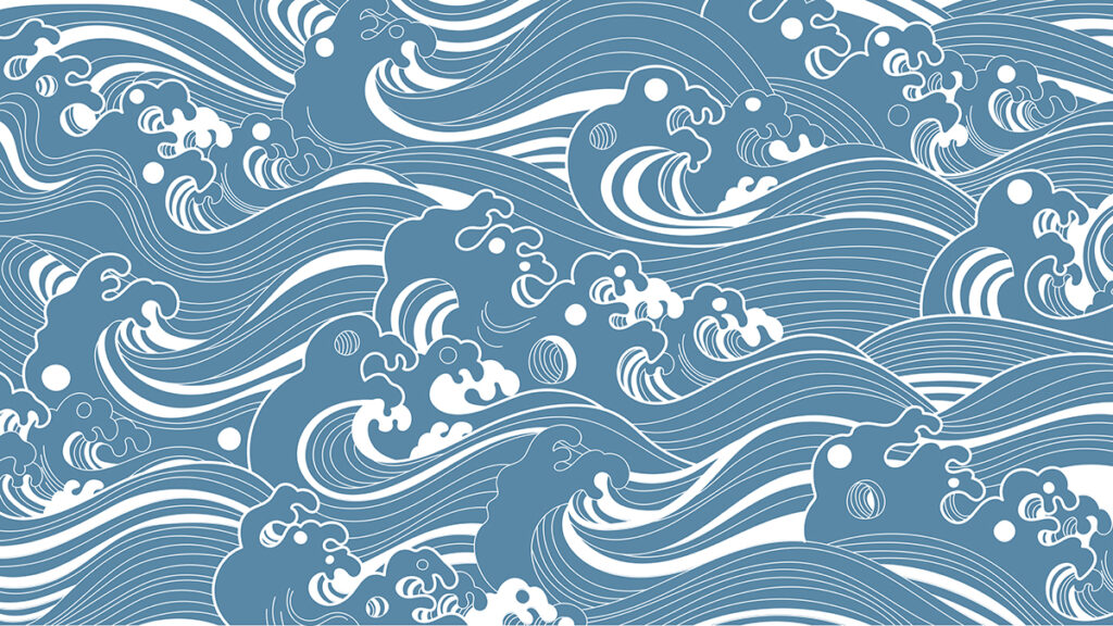 A pattern of waves and bubbles - Magicdecor®