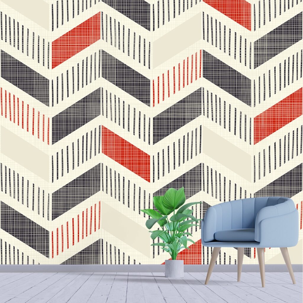A pattern of red and black lines - Magicdecor®