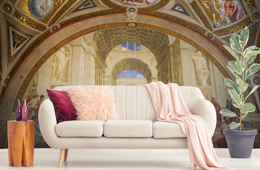 A painting of people in a building - Magicdecor®