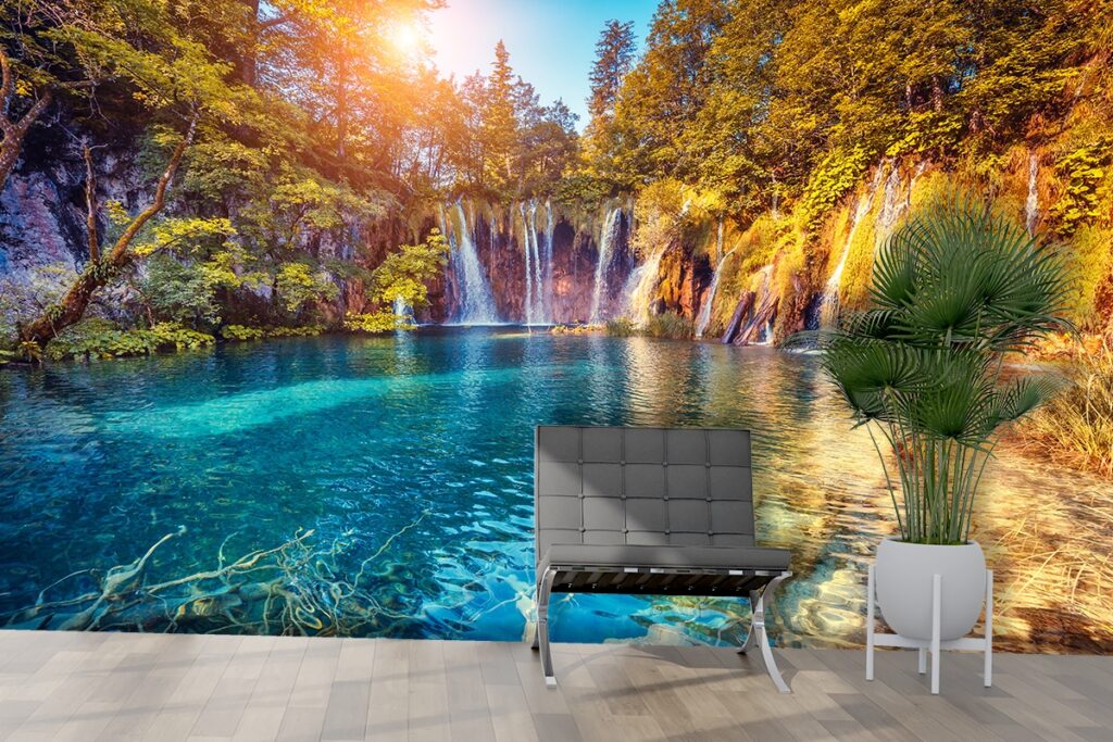Serene Waterfall in Jungle Wall Mural - Magic Decor