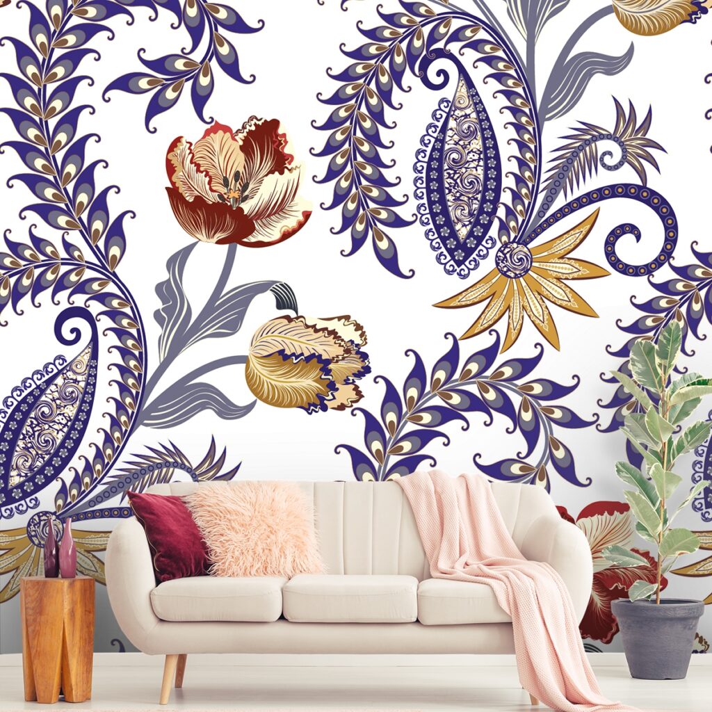 An Abstract Pattern of Flowers and Leaves - Magicdecor®