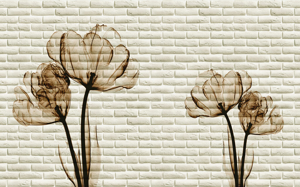 A flower on a brick wall - Magicdecor®