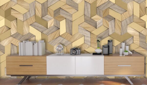 A pattern of wooden blocks - Magicdecor®
