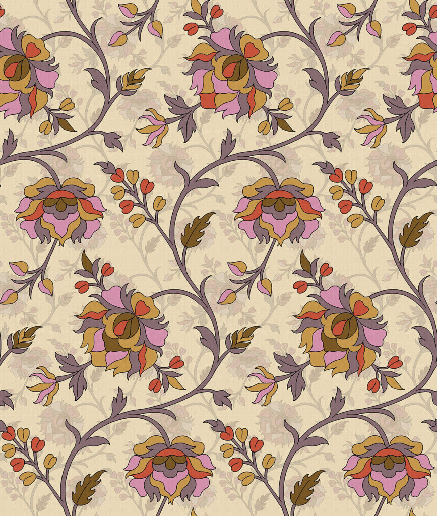 A Fabric Texture Wallpaper of Spring Flowers - Magicdecor®
