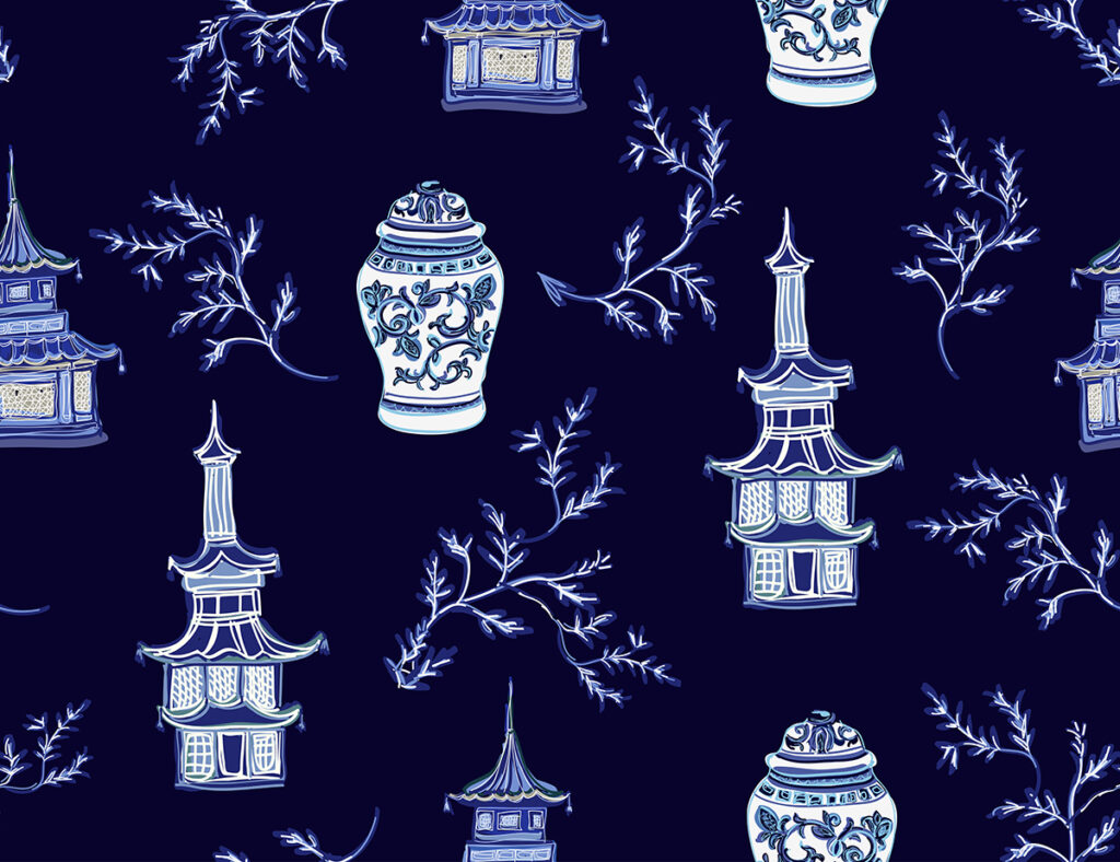 A pattern of blue and white china - Magicdecor®