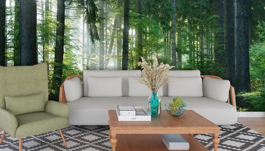 A forest with trees and grass - Magicdecor®