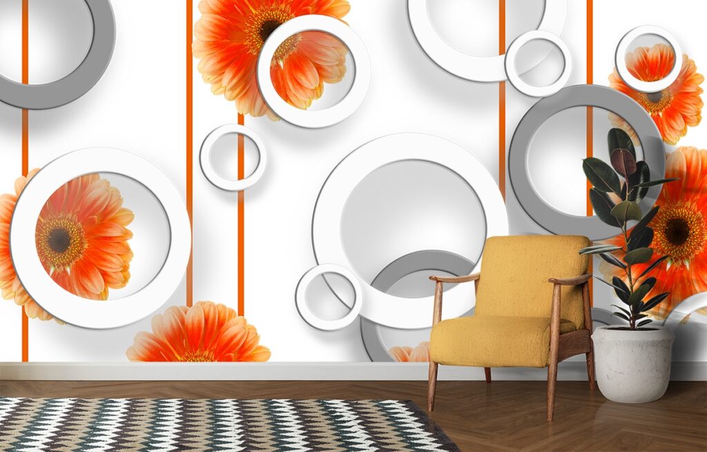 A wallpaper with flowers and rings - Magicdecor®