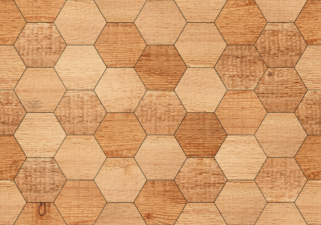 A Hexagon Geometric Wood Texture Wallpaper - Magicdecor®