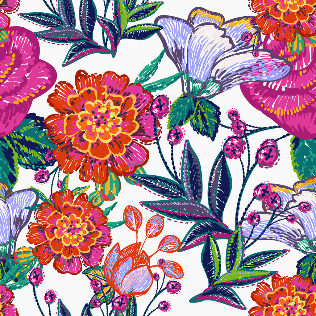 A colorful flower pattern - Magicdecor®