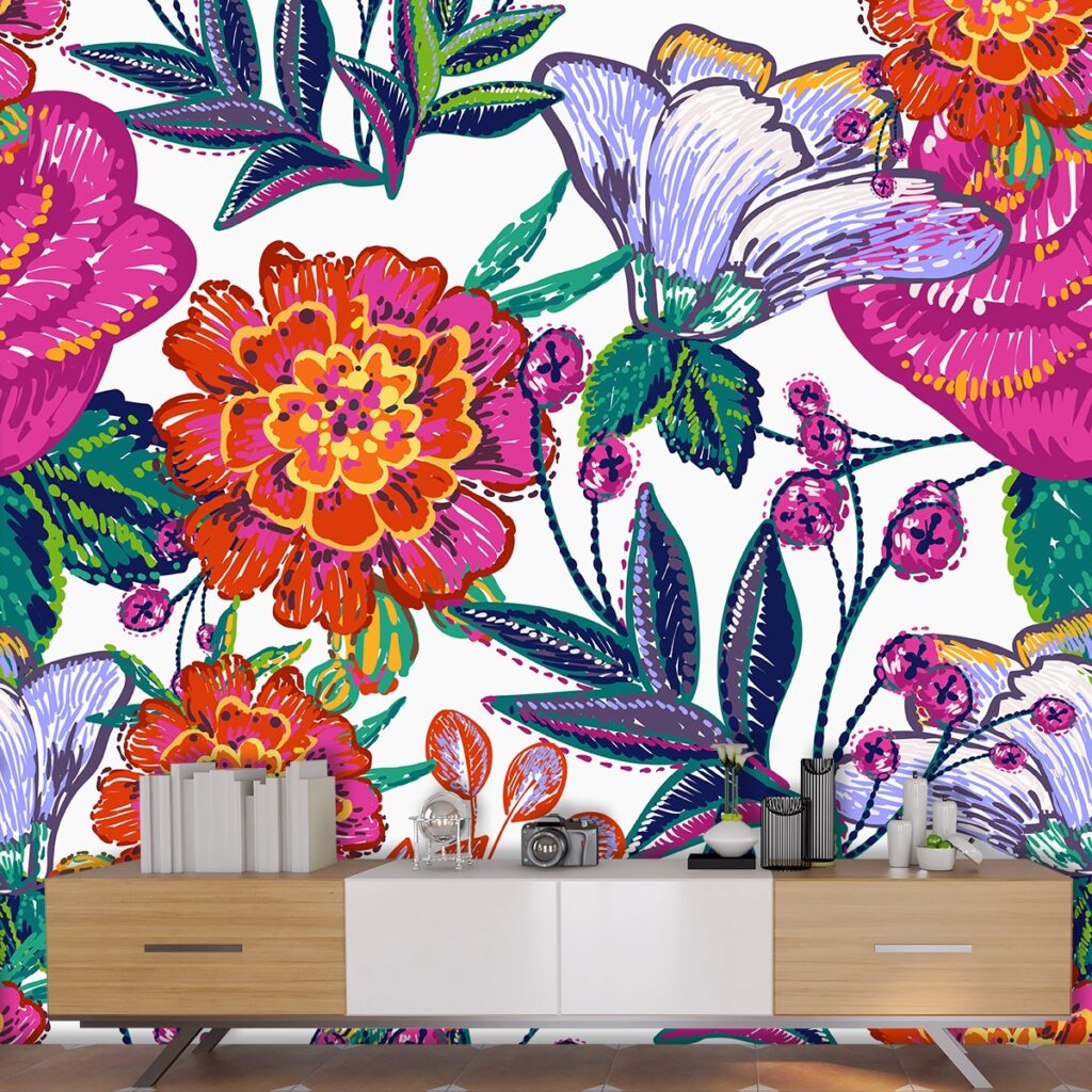 A colorful flower pattern - Magicdecor®