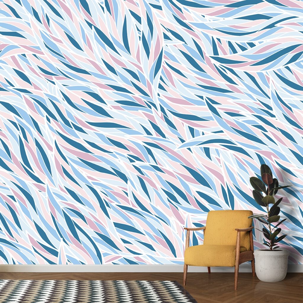 A pattern of blue and pink waves - Magicdecor®