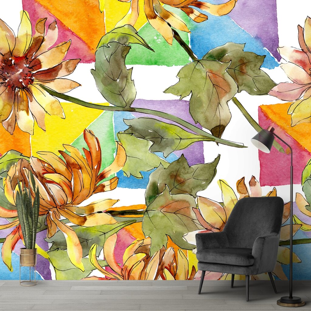 A watercolor painting of flowers - Magicdecor®