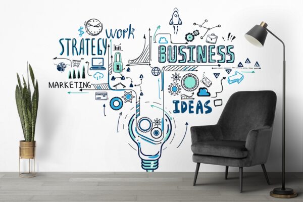 World Map Style Office Wallpaper - Magicdecor®