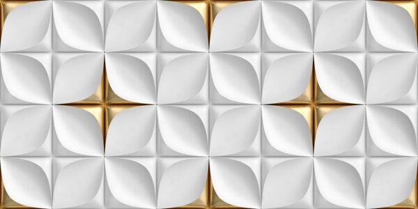 A white and gold tile - Magicdecor®