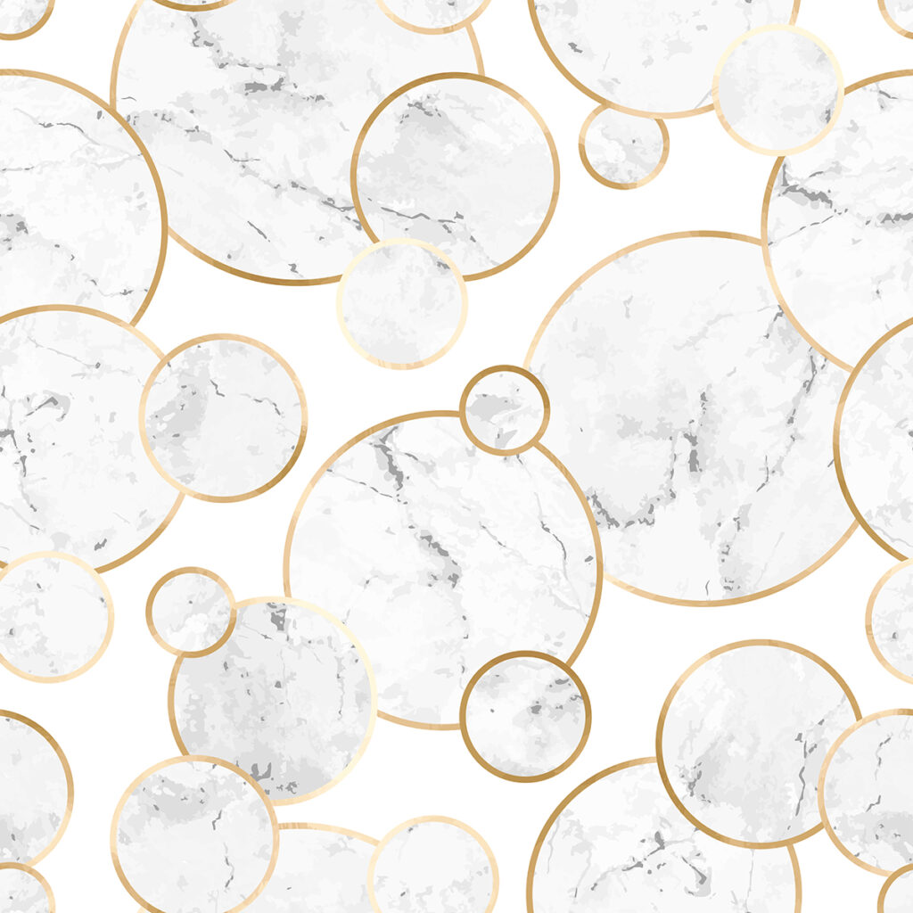 Luxurious white and gold circles wallpaper mural - Magicdecor®