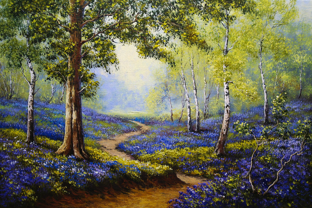 A painting of a path through a forest - Magicdecor®