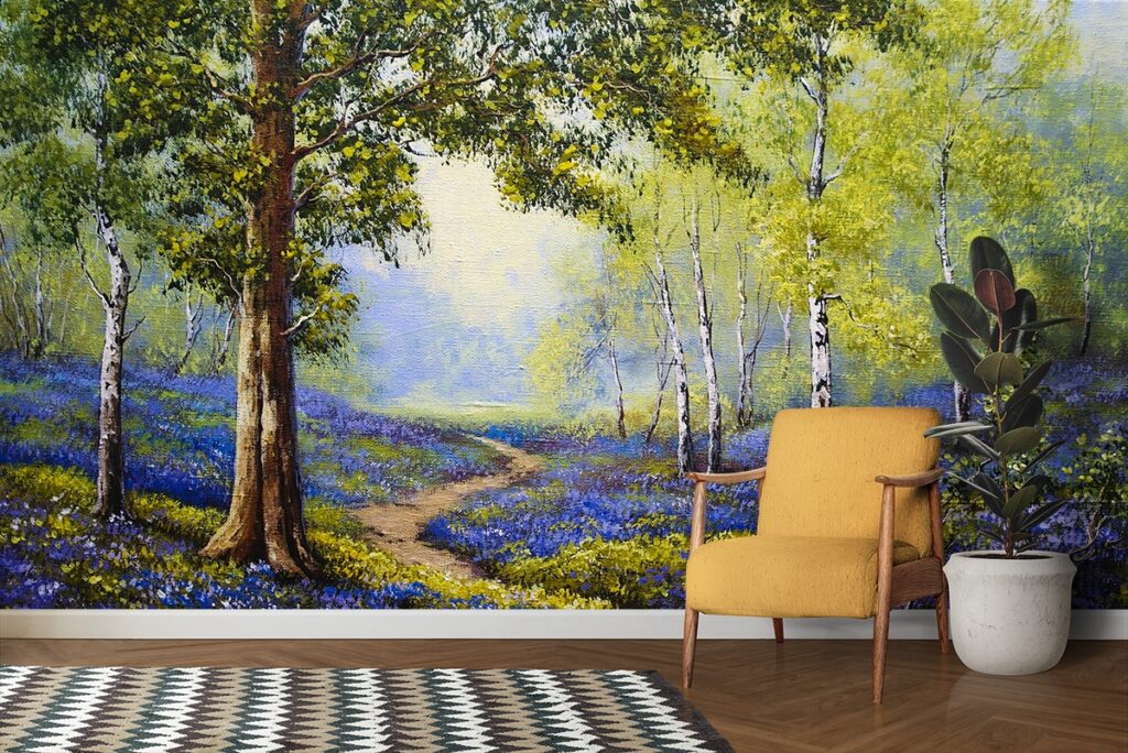 A painting of a path through a forest - Magicdecor®