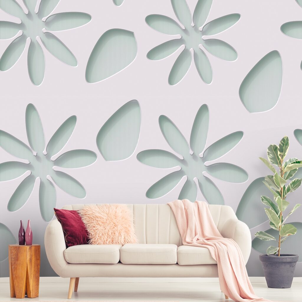 White Flower Pattern with Flowers - Magicdecor®