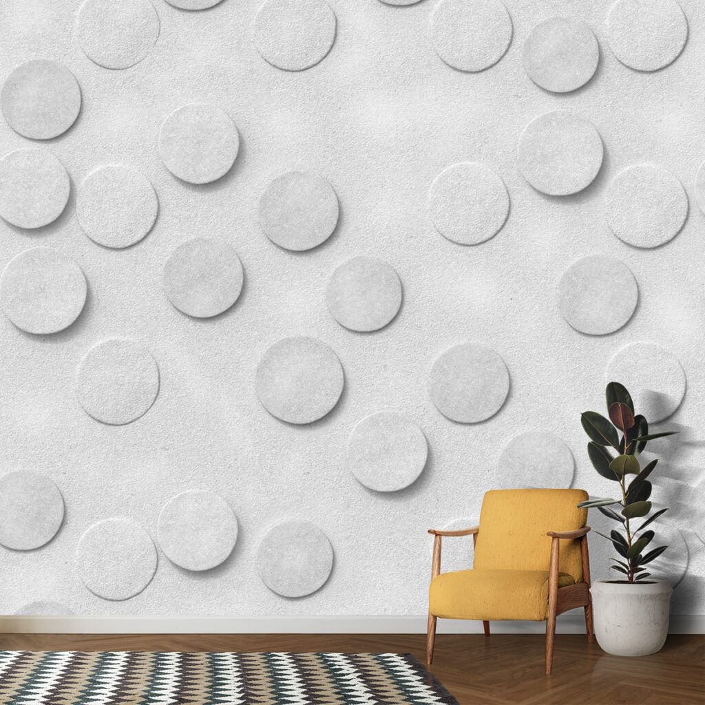 A white circle pattern on a white surface - Magicdecor®
