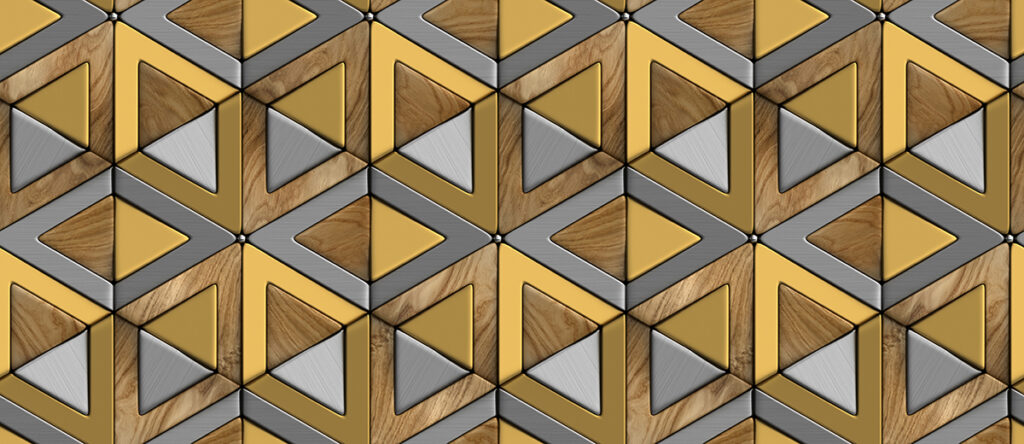 A pattern of triangles and wood - Magicdecor®