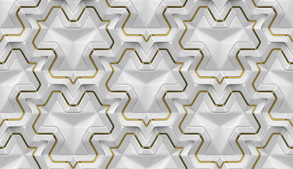 A white and gold star pattern - Magicdecor®