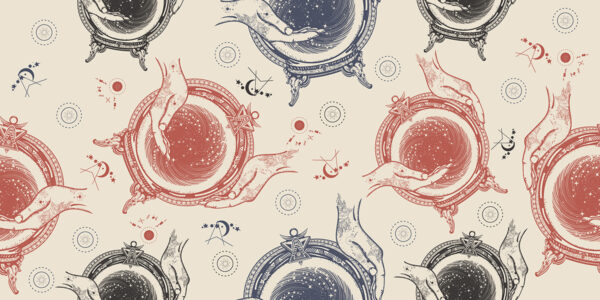 A pattern of hands holding a circle - Magicdecor®