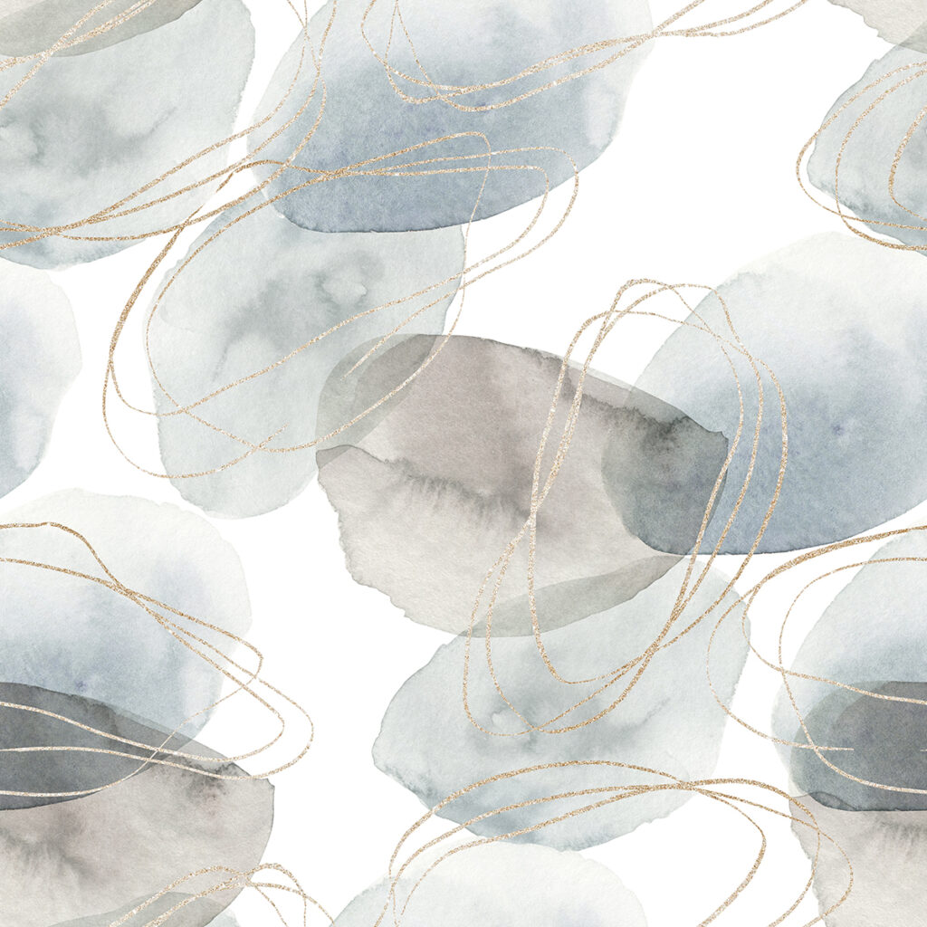A pattern of watercolor circles and lines - Magicdecor®