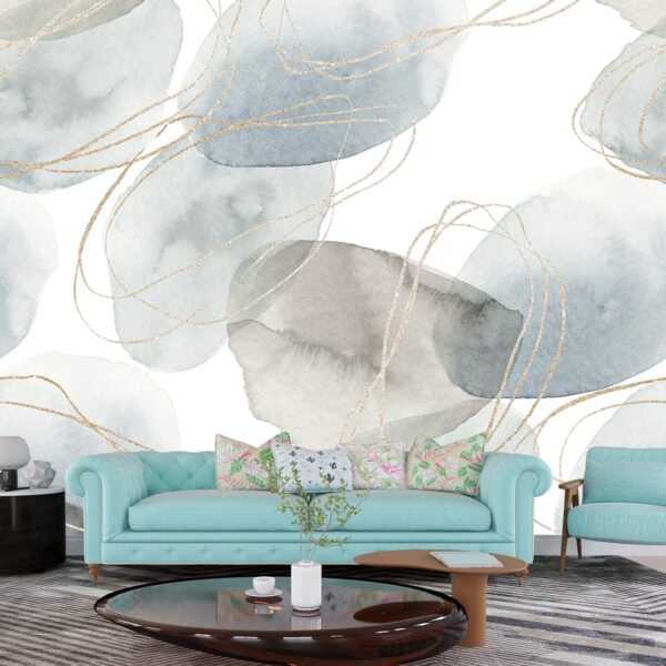A pattern of watercolor circles and lines - Magicdecor®