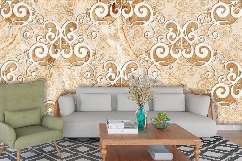 A pattern of white swirls on a marble surface - Magicdecor®