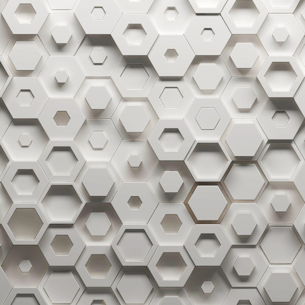 3D White hexagons on a wall, 3d Wall Mural - Magicdecor®