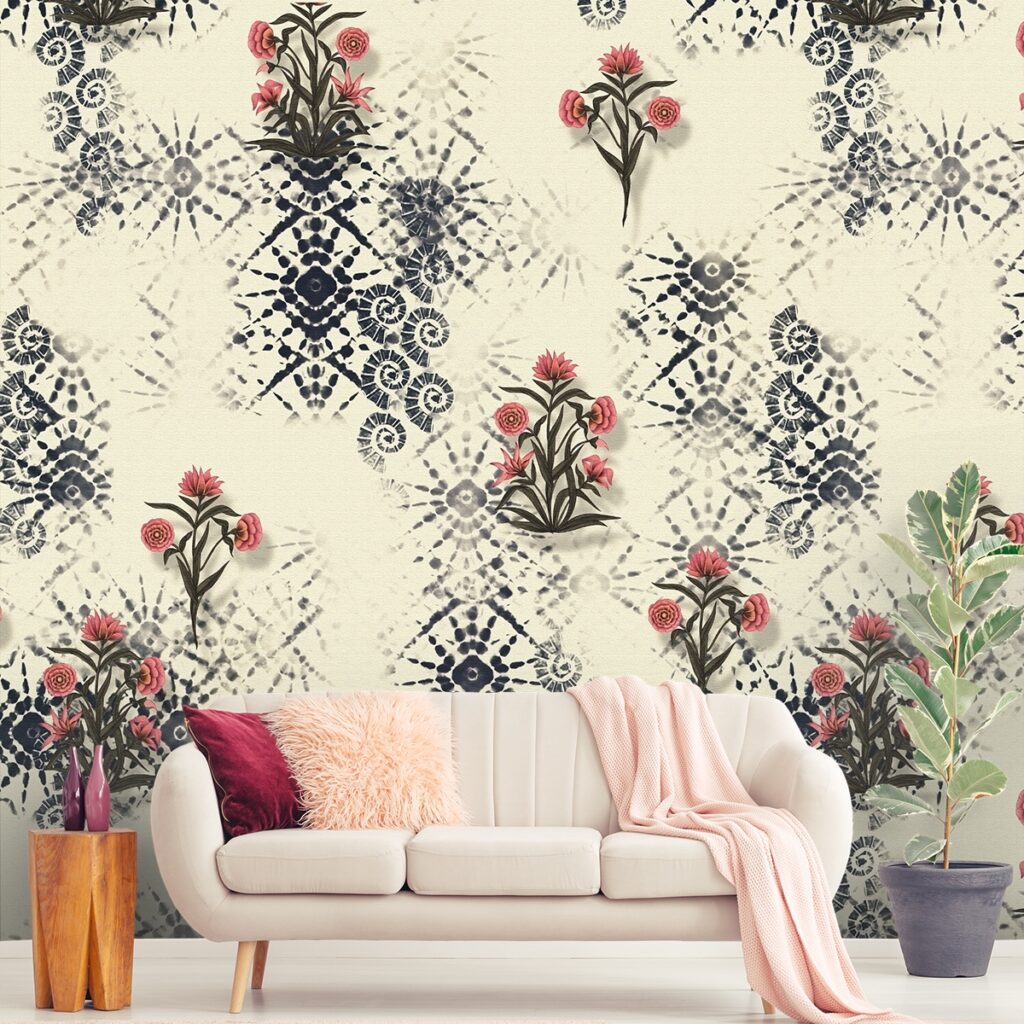 A Vintage Floral Motif Wallpaper Mural - Magicdecor®