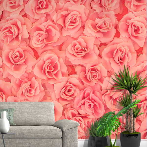Pink Rose Pattern Wallpaper for Bedroom - Magic Decor