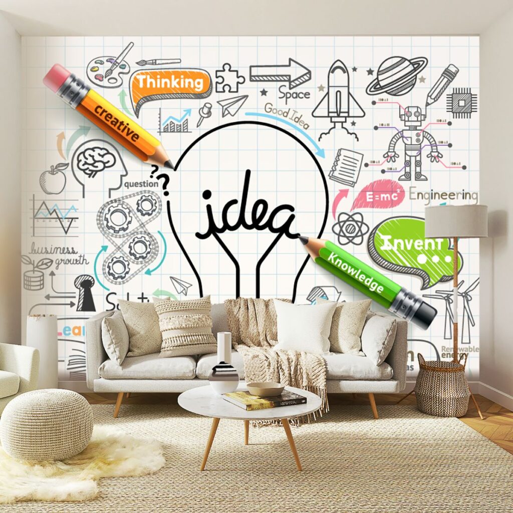 A light bulb drawing with pencils - Magicdecor®