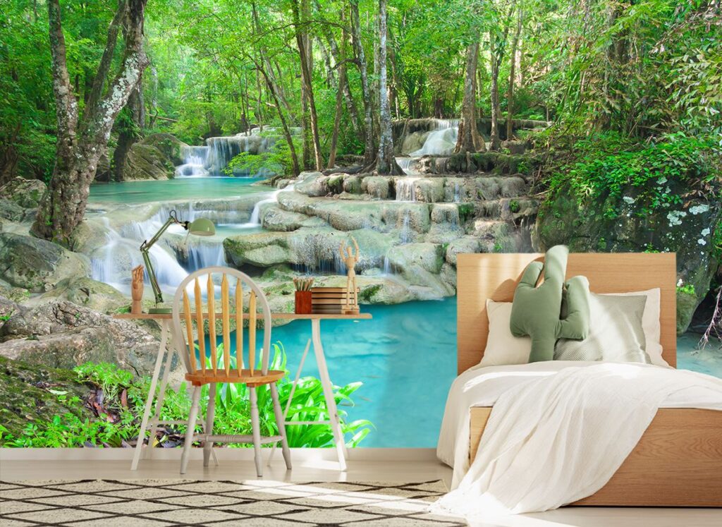 Soothing Ambience Waterfall Wallpaper Mural - Magicdecor®