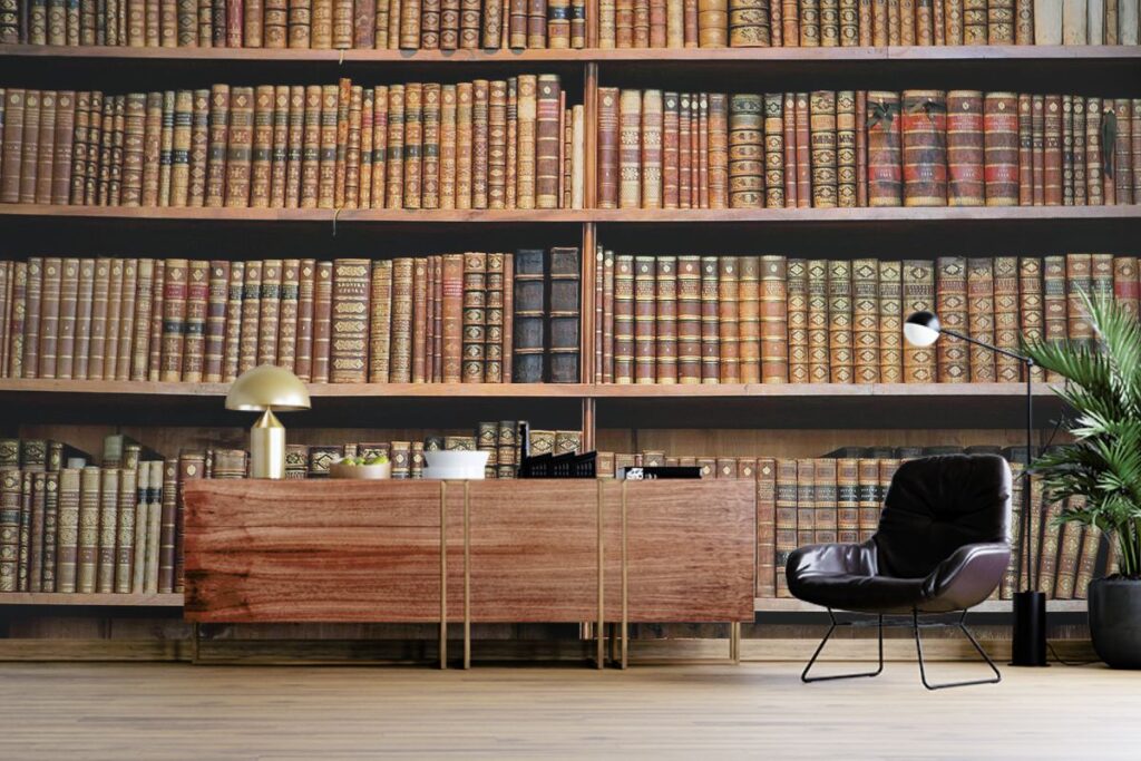 A large collection of books on a shelf wallpaper for wall - Magicdecor®