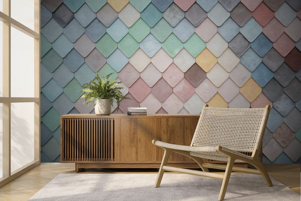 Satrangi, Multicolored Tiles Wallpaper for Wall - Magicdecor®