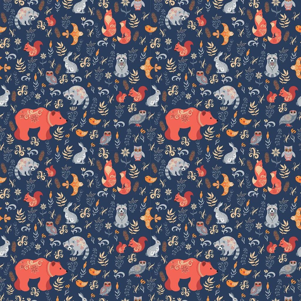 Kids Room Wallpaper, A pattern of animals and birds - Magicdecor®