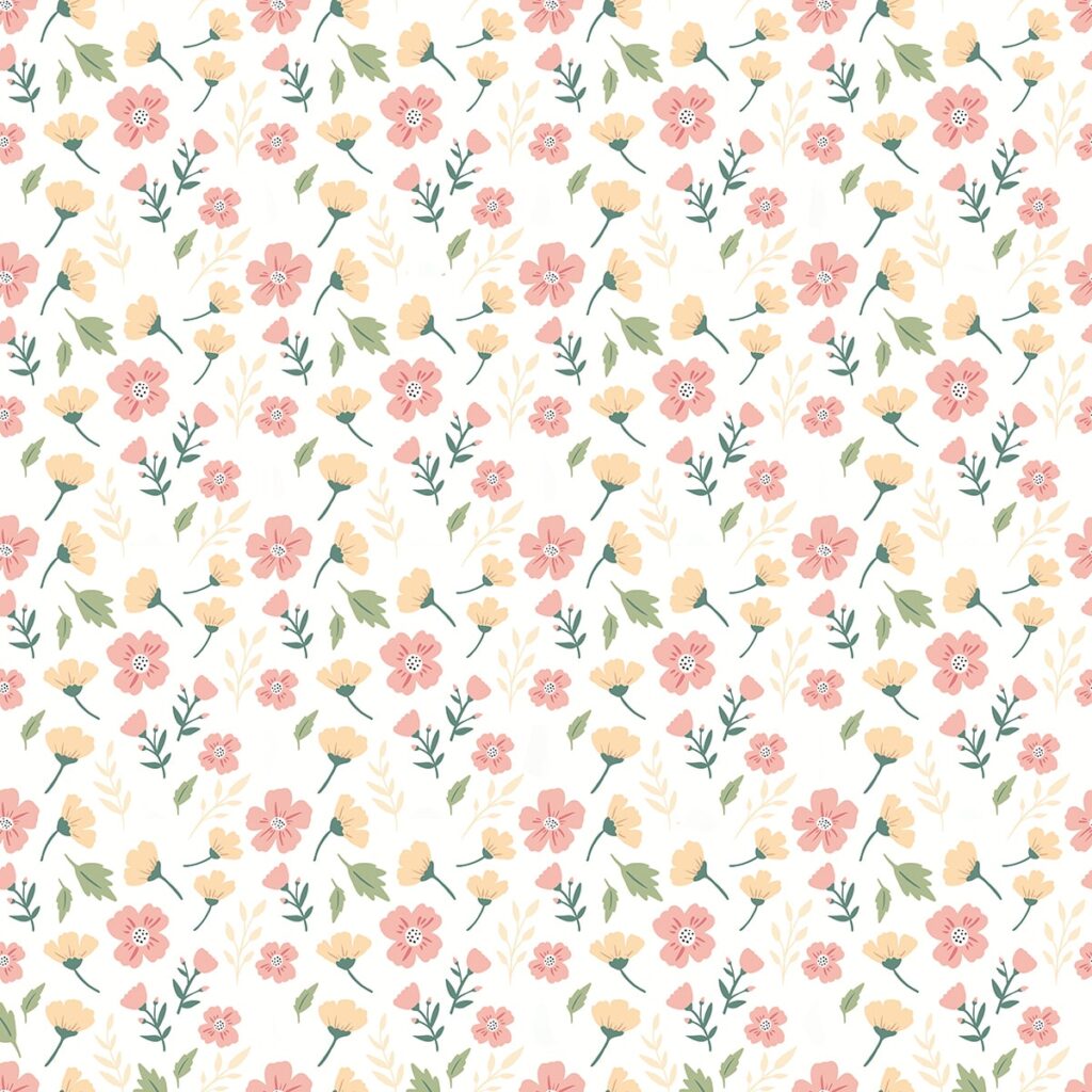 Kids Room Wallpaper, A pattern of flowers and leaves - Magicdecor®