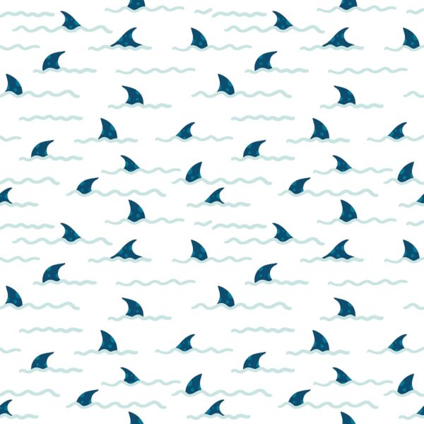 Kids Room Wallpaper, A pattern of blue fish fin in water - Magic Decor