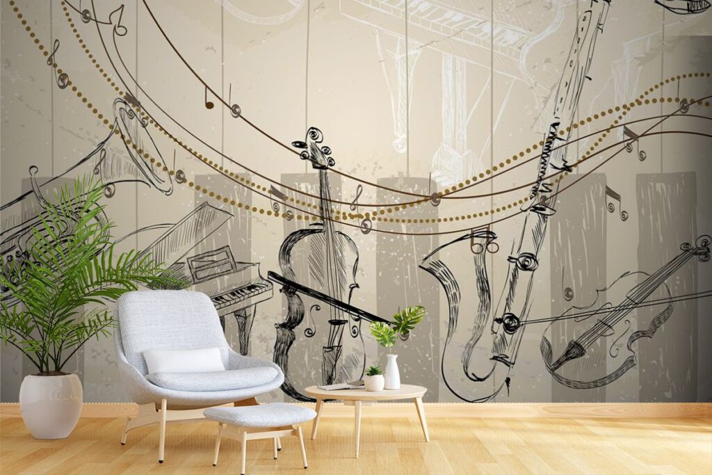 Musical Instruments Wallpaper for Walls - Magicdecor®
