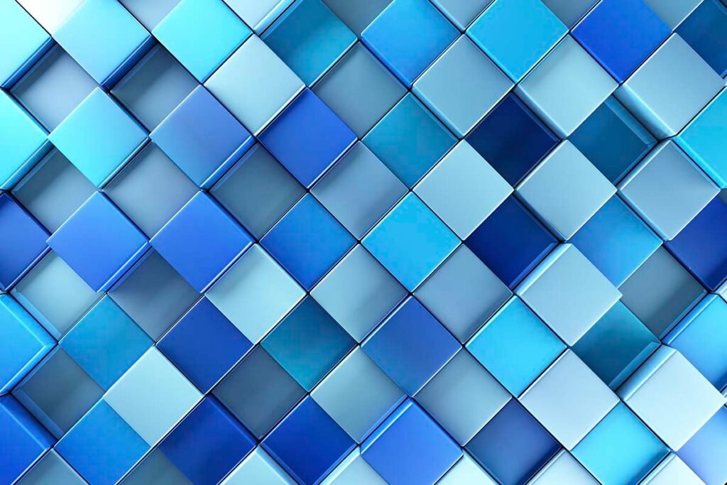 3D Blue Squares Pattern Bathroom Wallpaper Design - Magicdecor®