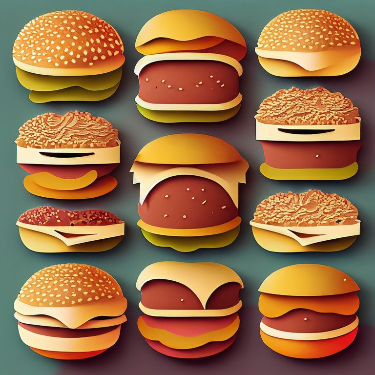 3D Burger Wallpaper for Restaurant - Magicdecor®
