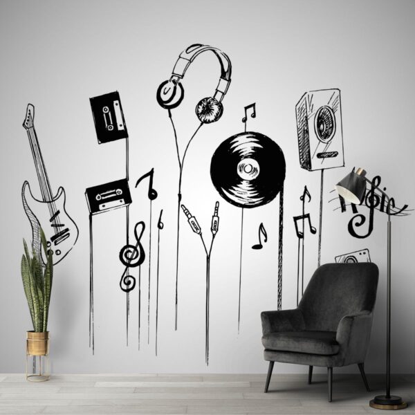 Transform Your Space with Black and White Music Wallpaper - Magic Decor