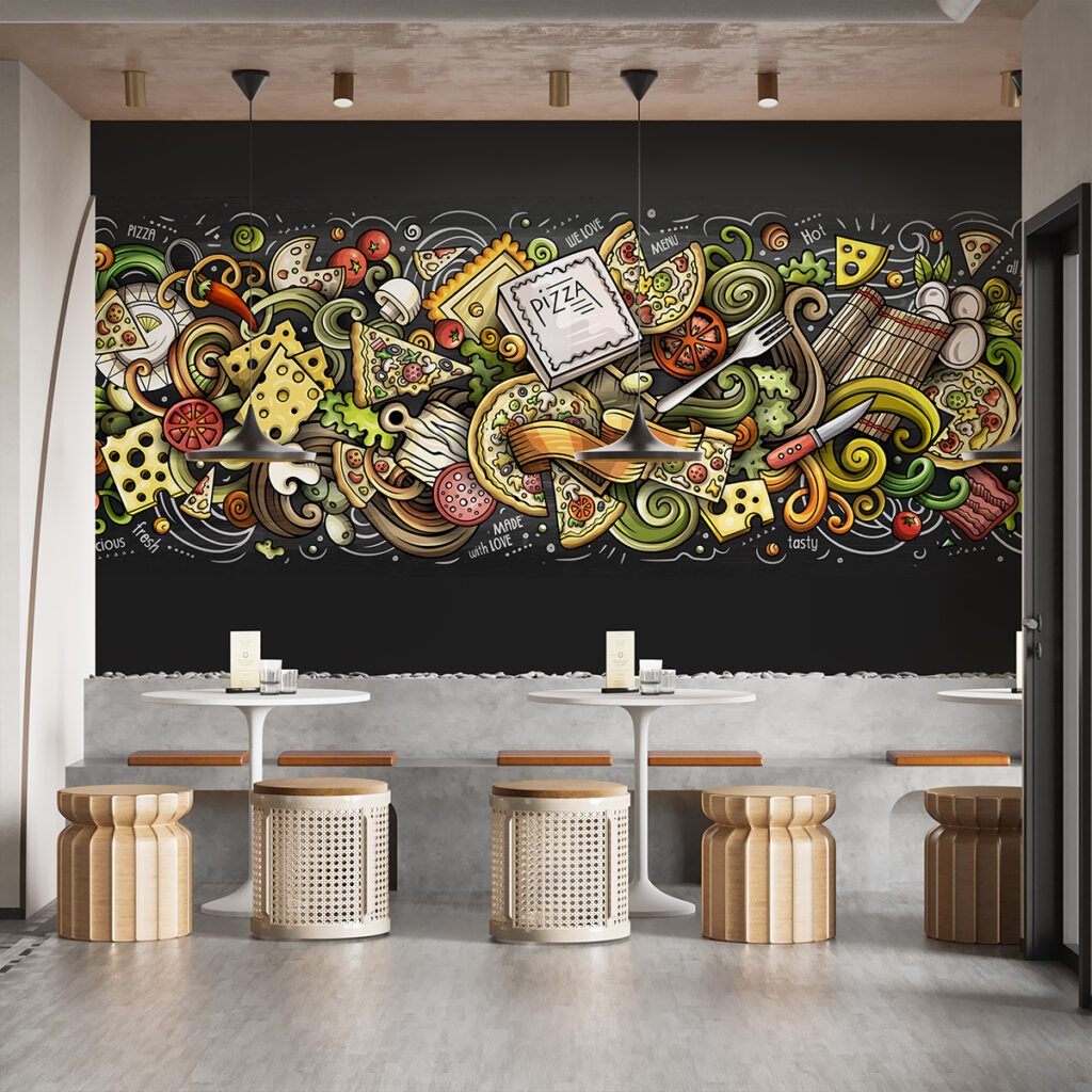 Pizza Shop Wallpaper for Wall - Magicdecor®