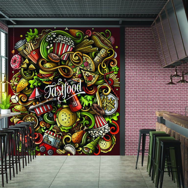Fast food Restaurant Wallpaper for Walls - Magicdecor®